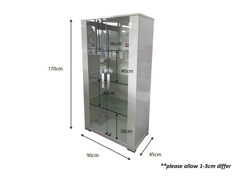 Coco White Gloss Display Unit Glass Door – Victor's Choice Furniture