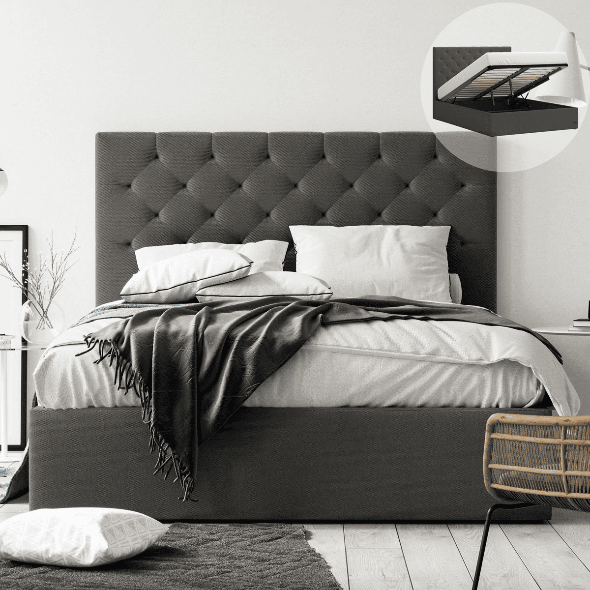 Estimated Available Mid-July Jasper Gas Lift Storage Queen Bed With ...