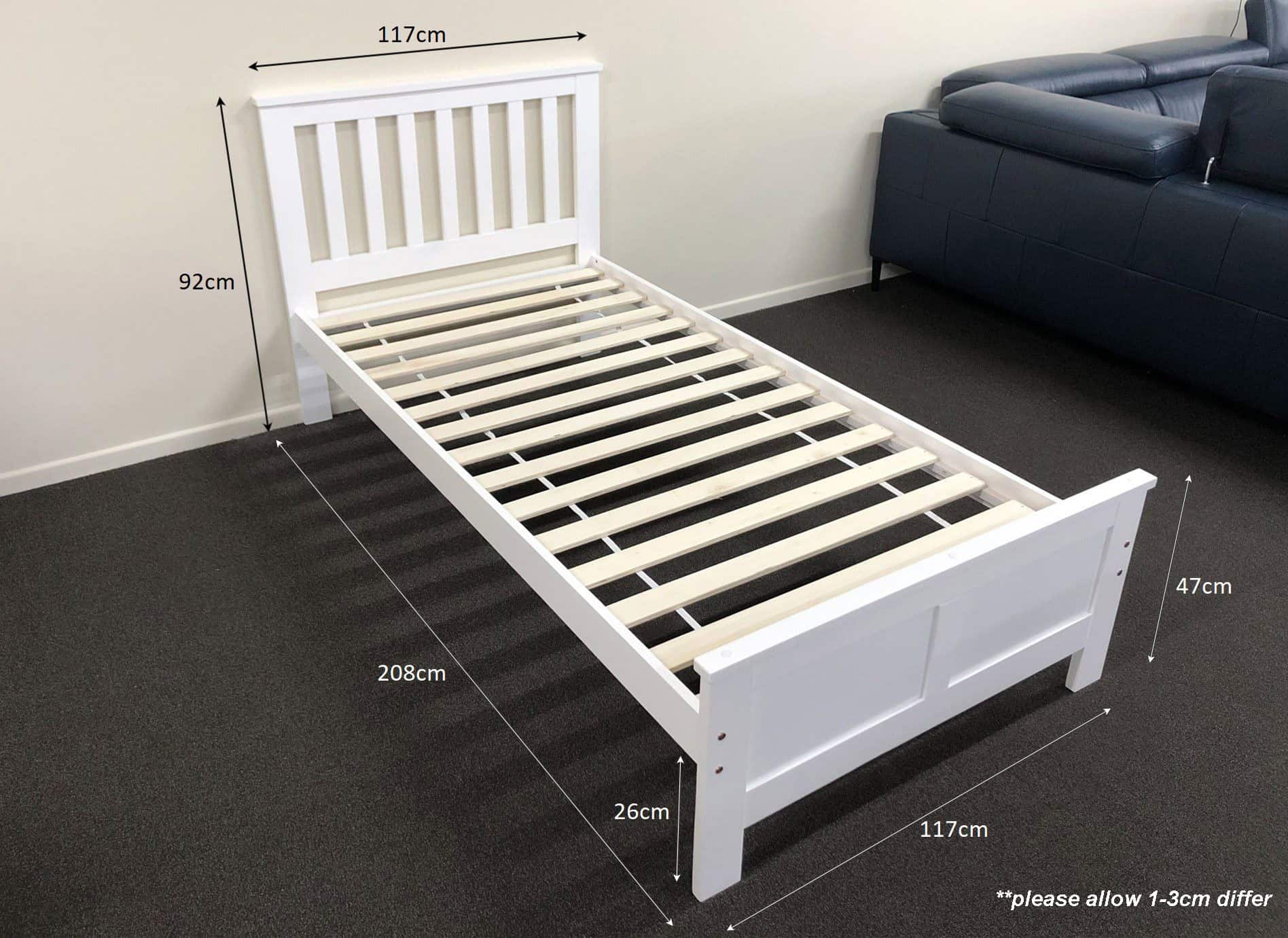Charlotte White Pinewood King Single Bed