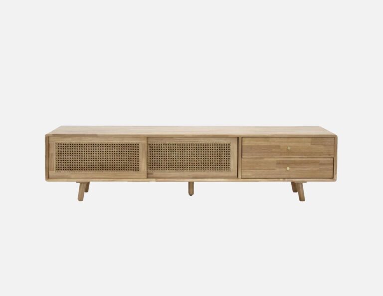 Copenhagen Rattan Solid Rubber Wood TV Unit 1800mm