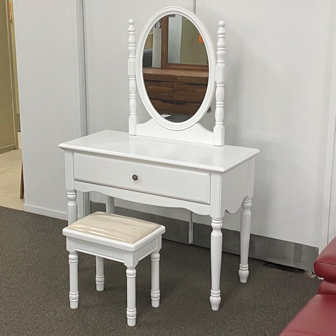 Eden French Style Dressing Table Mirror With Stool