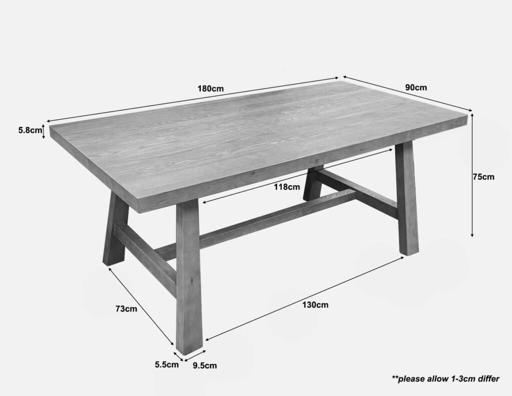 Alaska Wood Dining Table With 6 Chairs