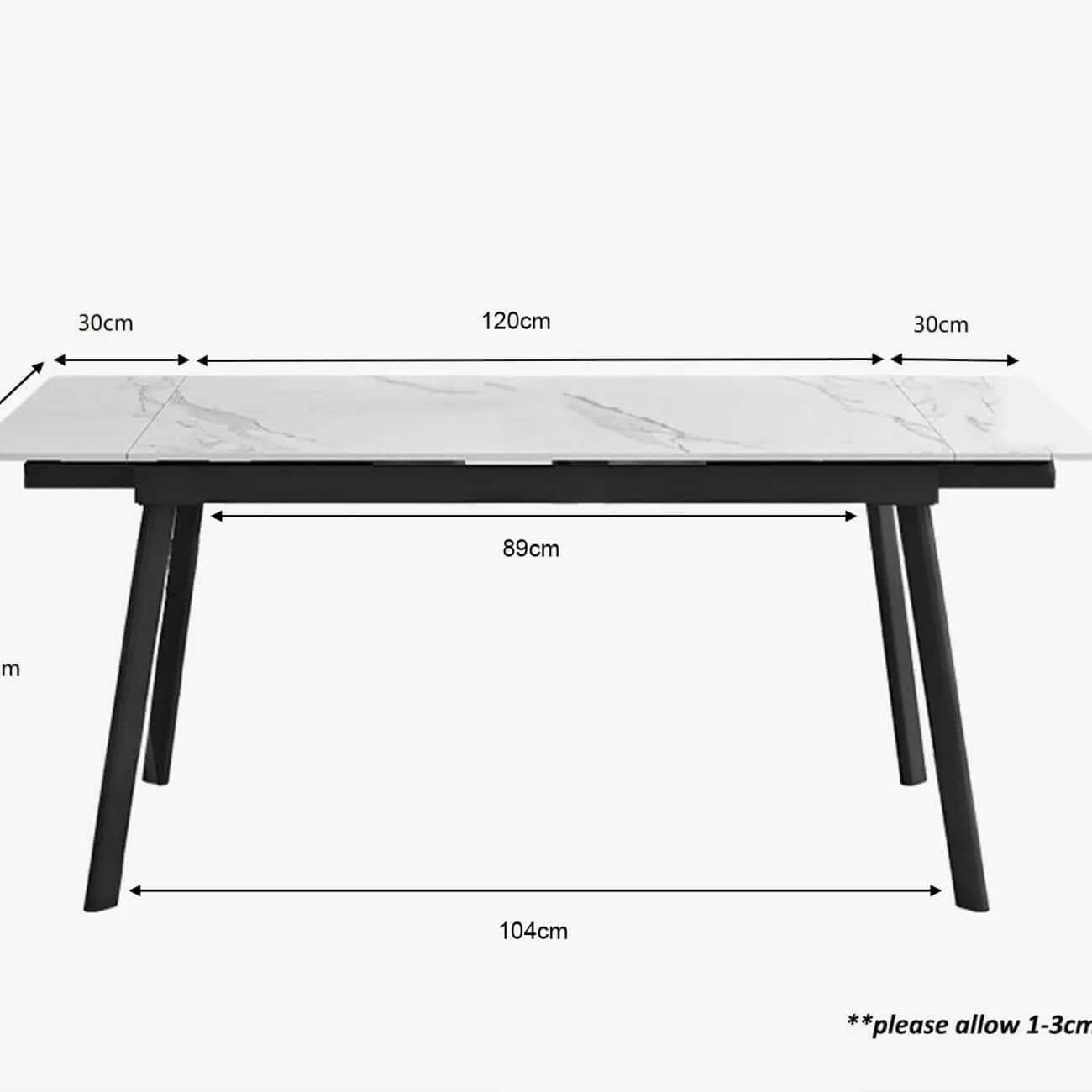 Massa Extension Marble Ceramic Dining Table 1200-1800mm