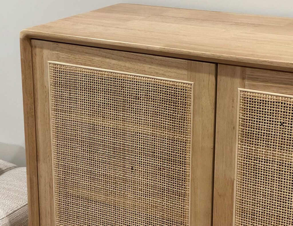 Copenhagen Rattan Rubber Wood Shoe Cabinet