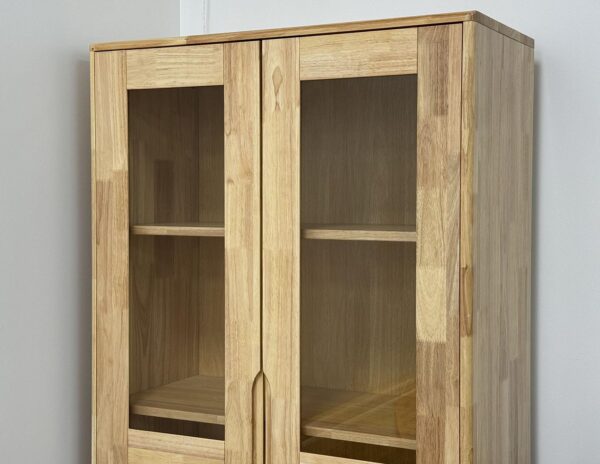 Newton Tall Display Unit Glass Door Solid Wood