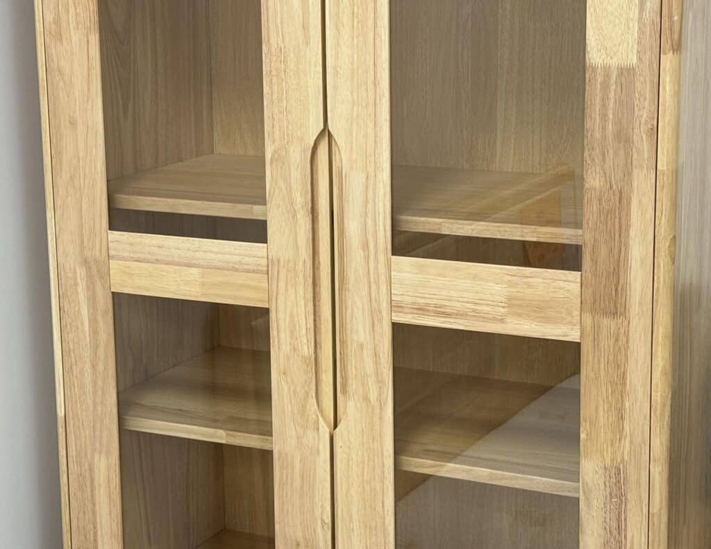 Newton Tall Display Unit Glass Door Solid Wood