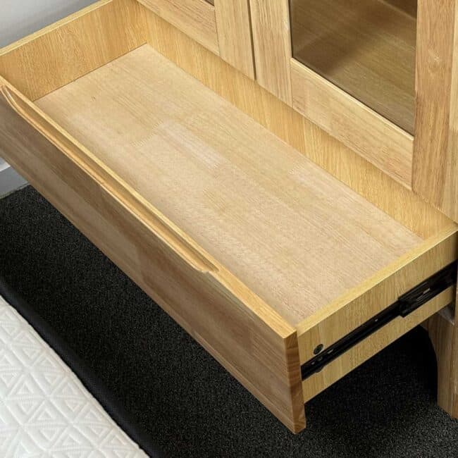 Newton Tall Display Unit Glass Door Solid Wood