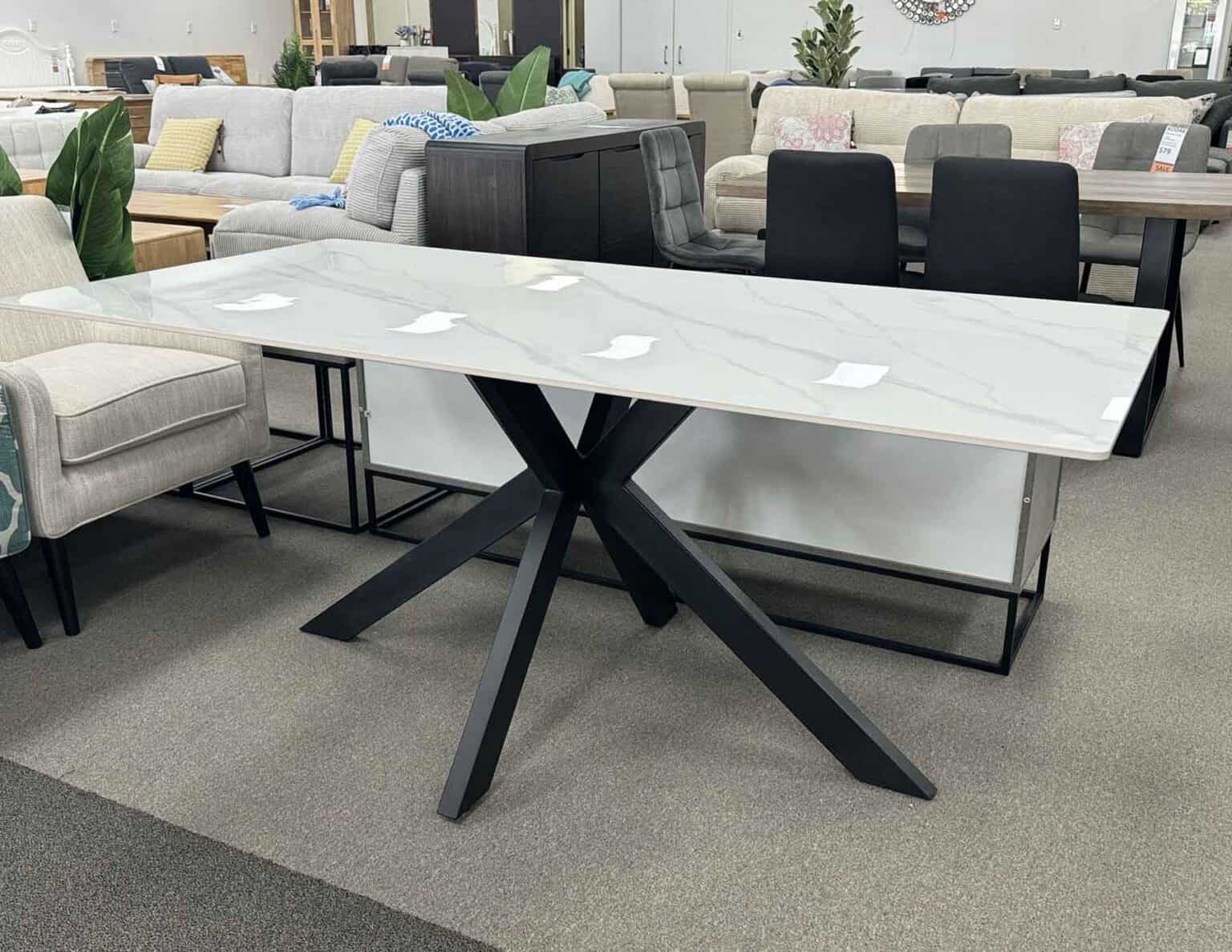 Bentley Marble Ceramic Dining Table 1800mm