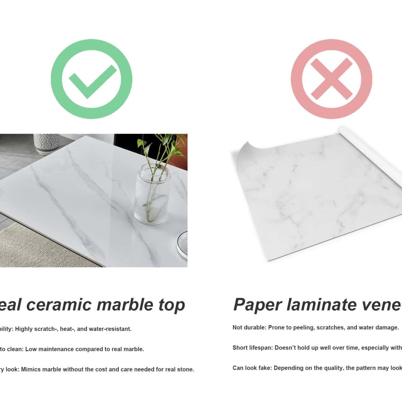 Pandora Marble Ceramic Dining Table With 6 Chairs