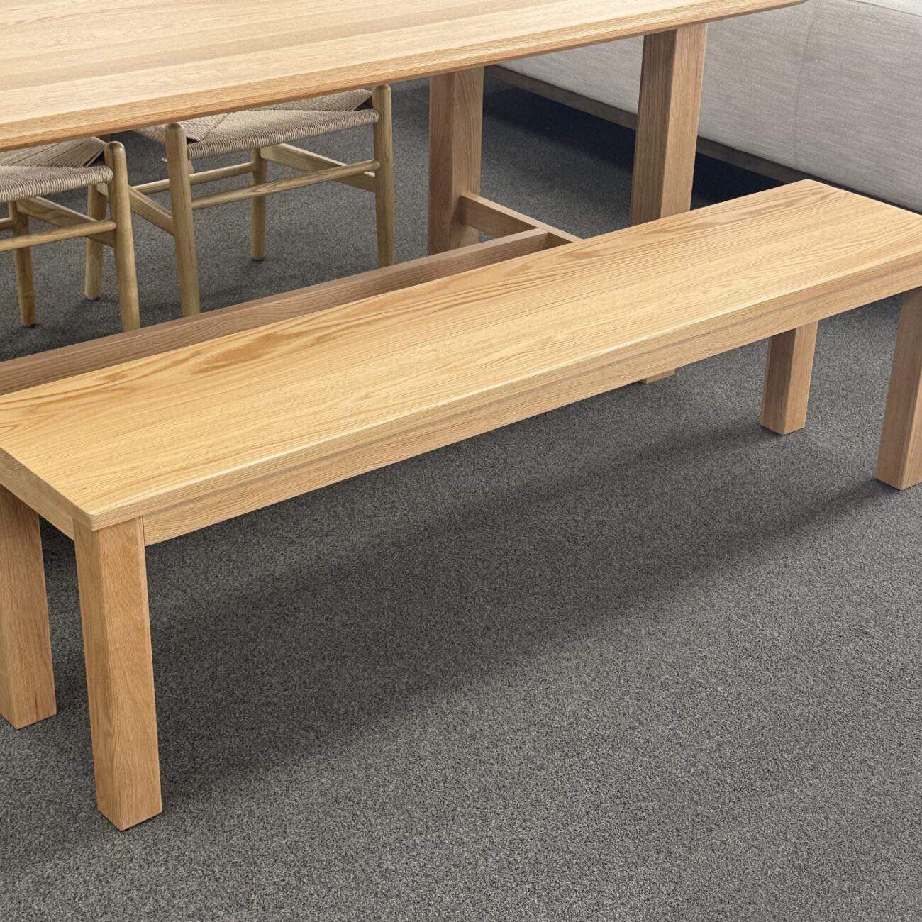 Parson Bench Seat Solid Oak Wood 2000mm