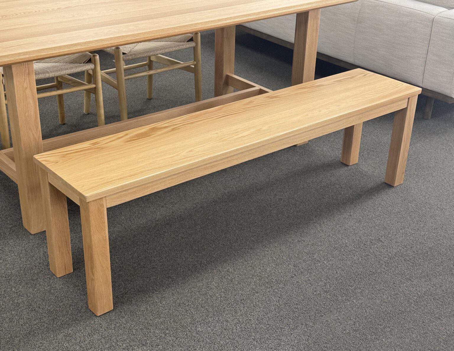 Parson Bench Seat Solid Oak Wood 2000mm
