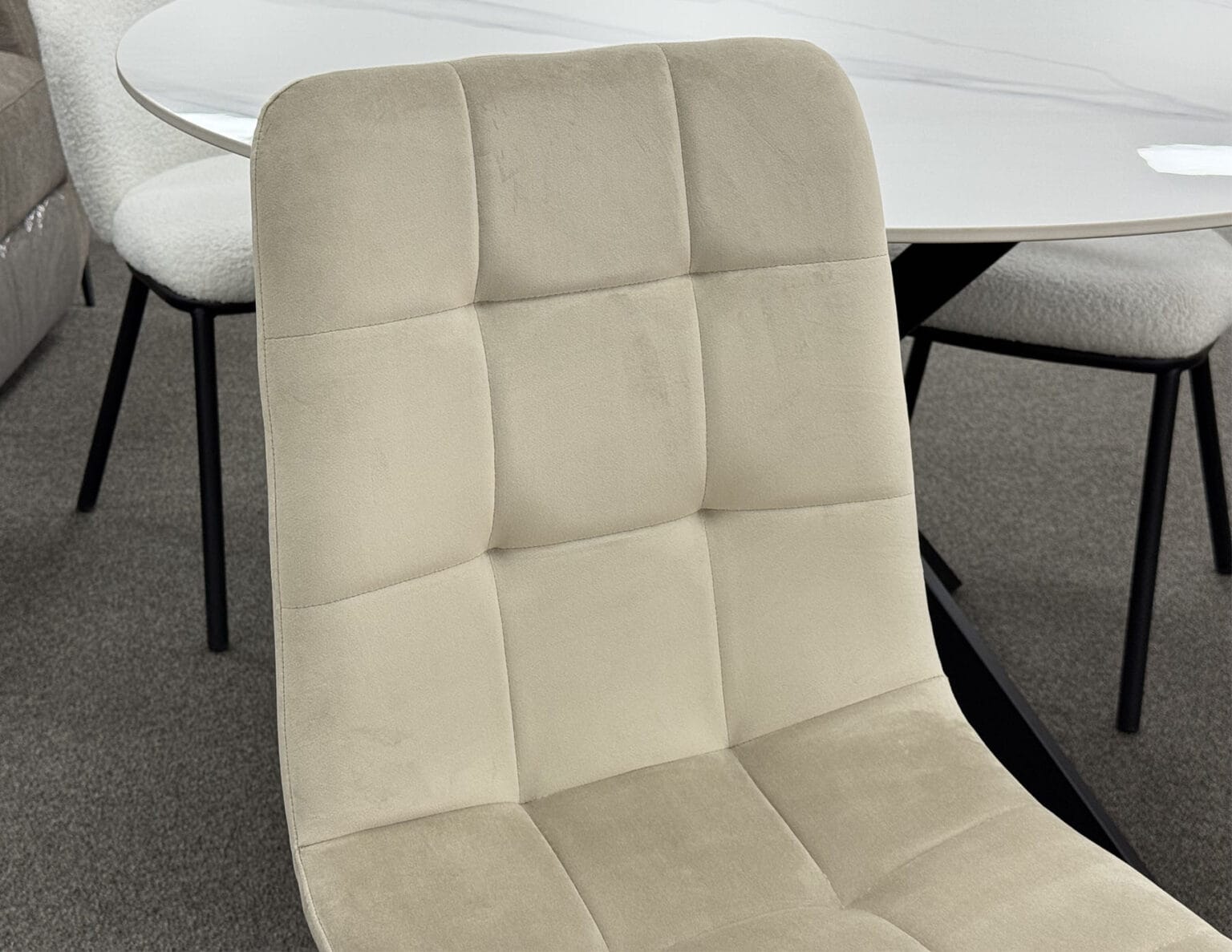 Kodak Dining Chair Beige Velvet