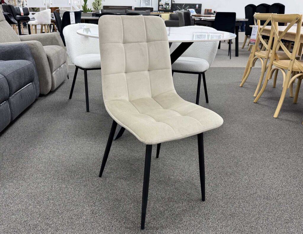 Kodak Dining Chair Beige Velvet