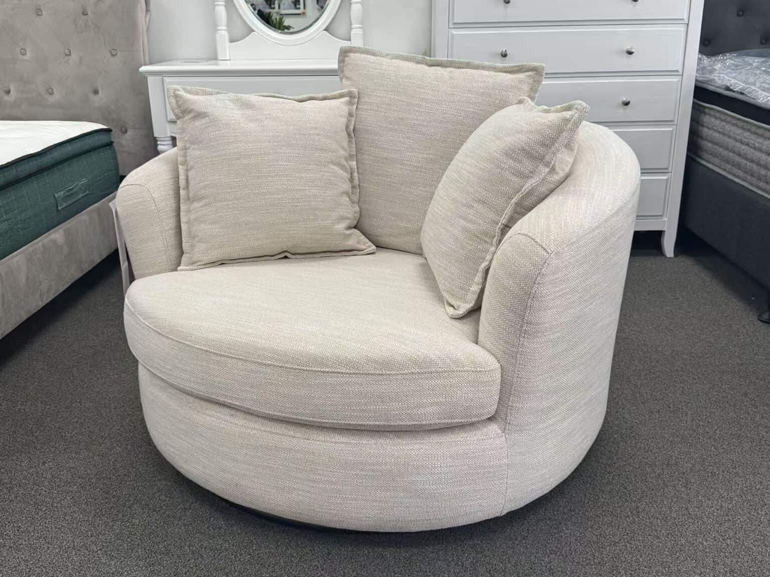 Swivel Round Sofa Loveseat Beige