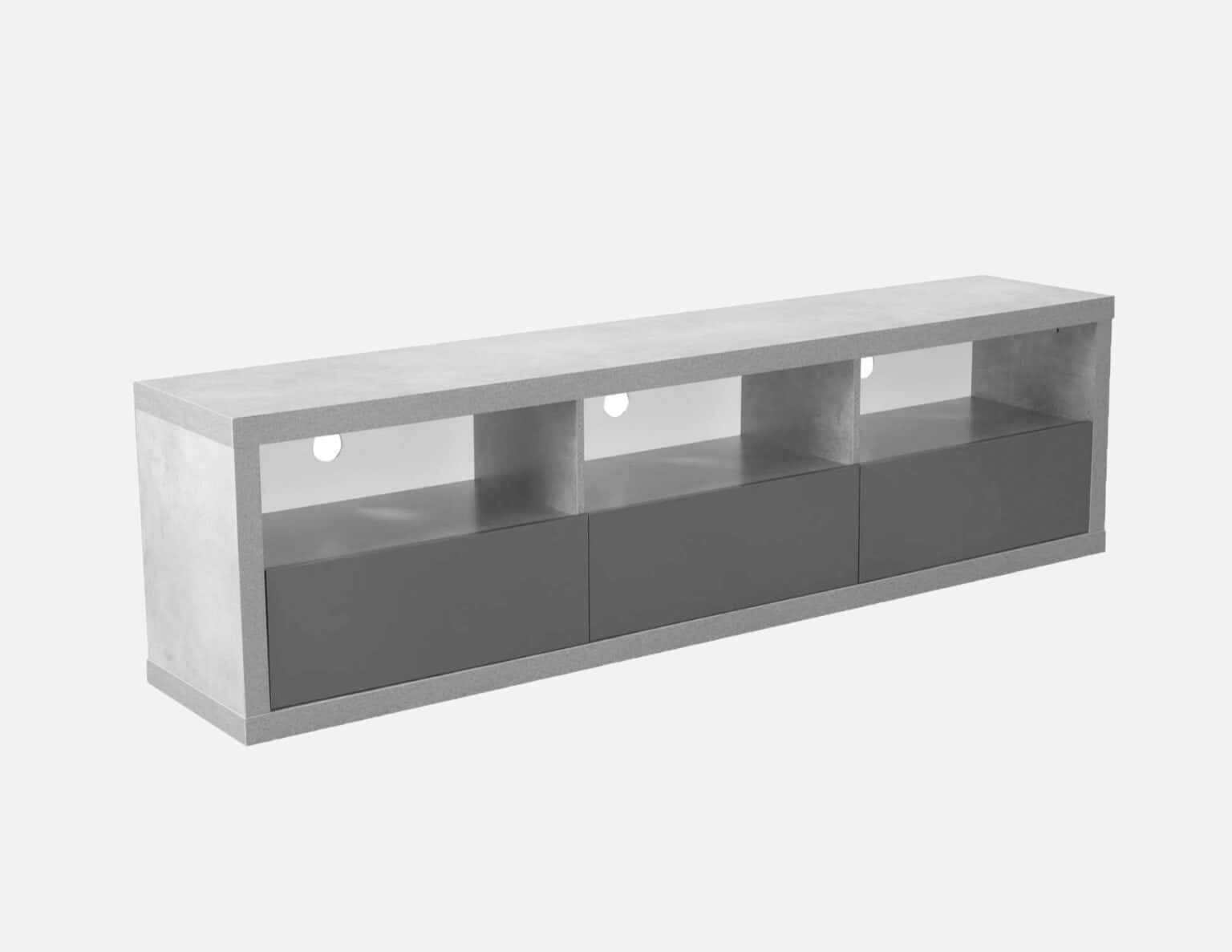 Cement TV Unit Wood 2000mm