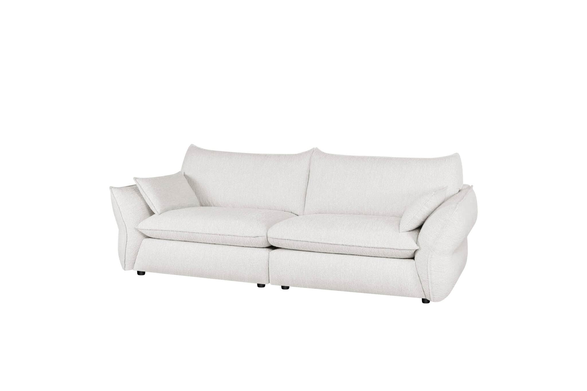 Gelato Cream Chenille Fabric 2 Seater Sofa | Modern Lounge Suite NZ