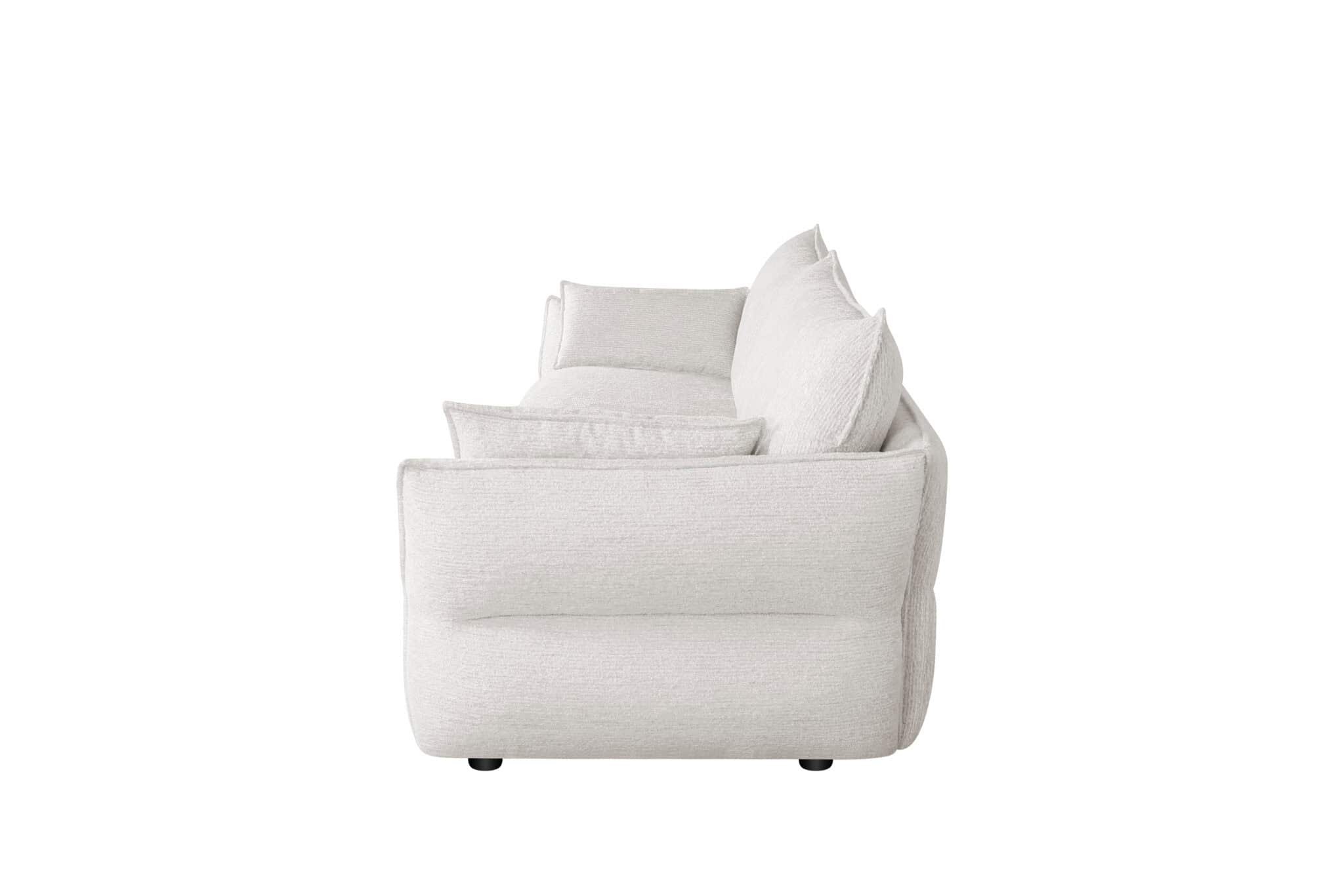 Gelato Cream Chenille Fabric 2 Seater Sofa | Modern Lounge Suite NZ