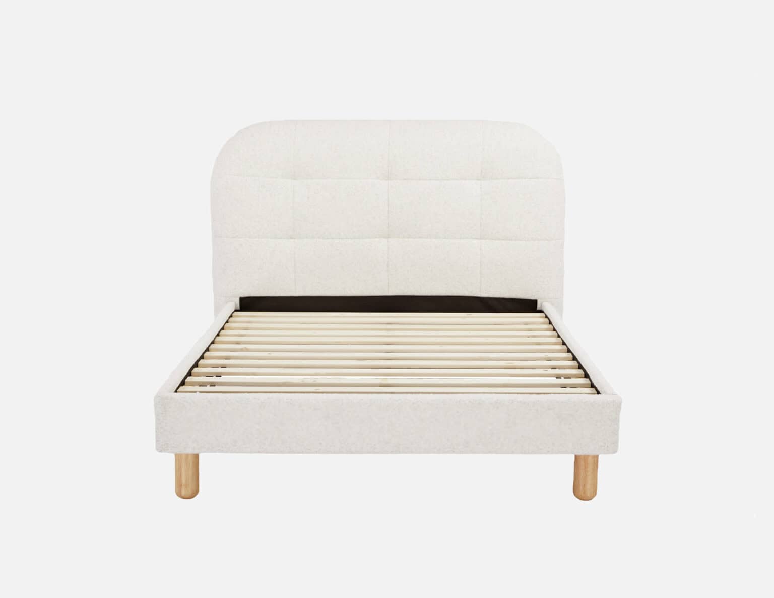 Celine Boucle Queen Bed Cream White