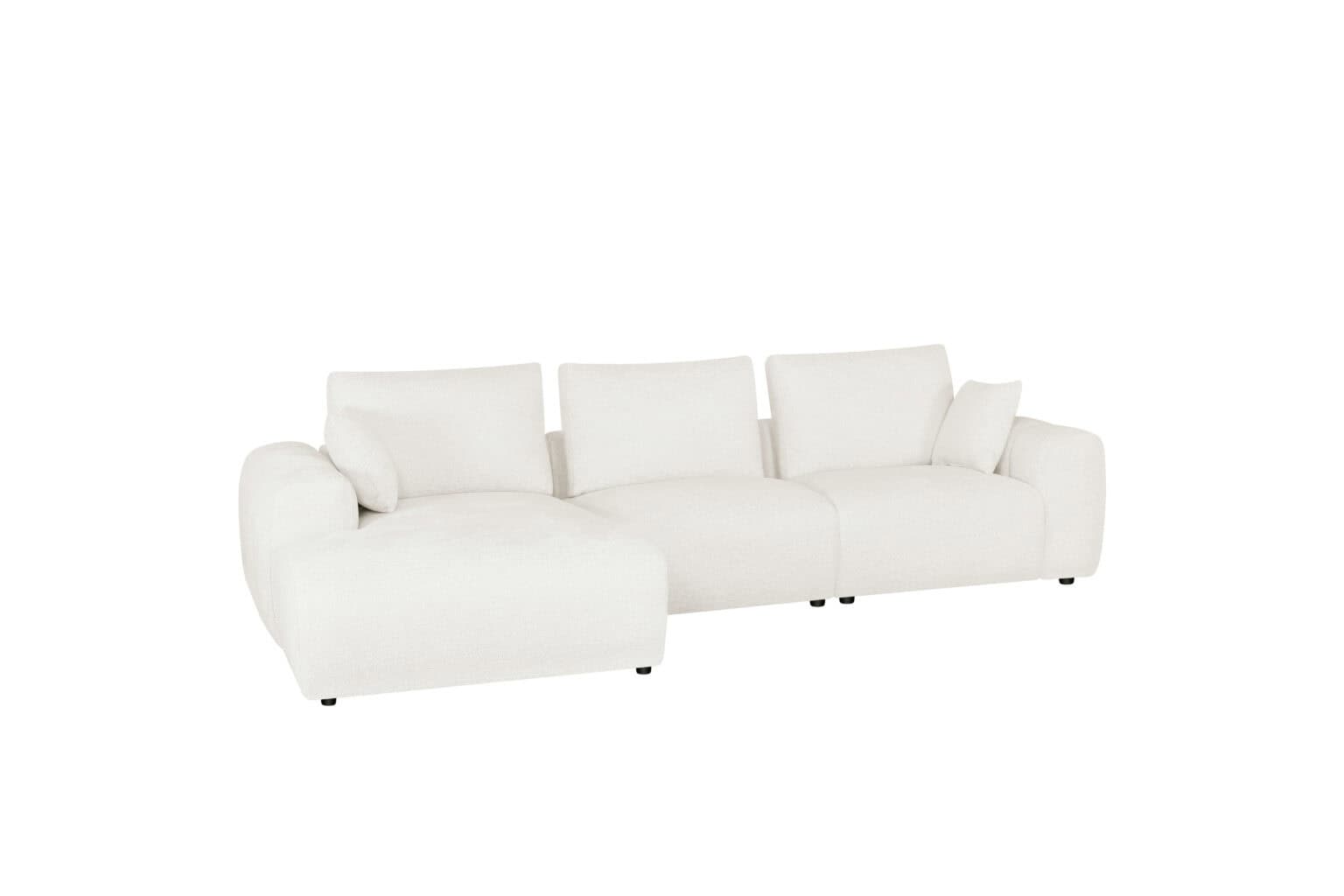 Loaf Chenille Fabric Corner Sofa Cream