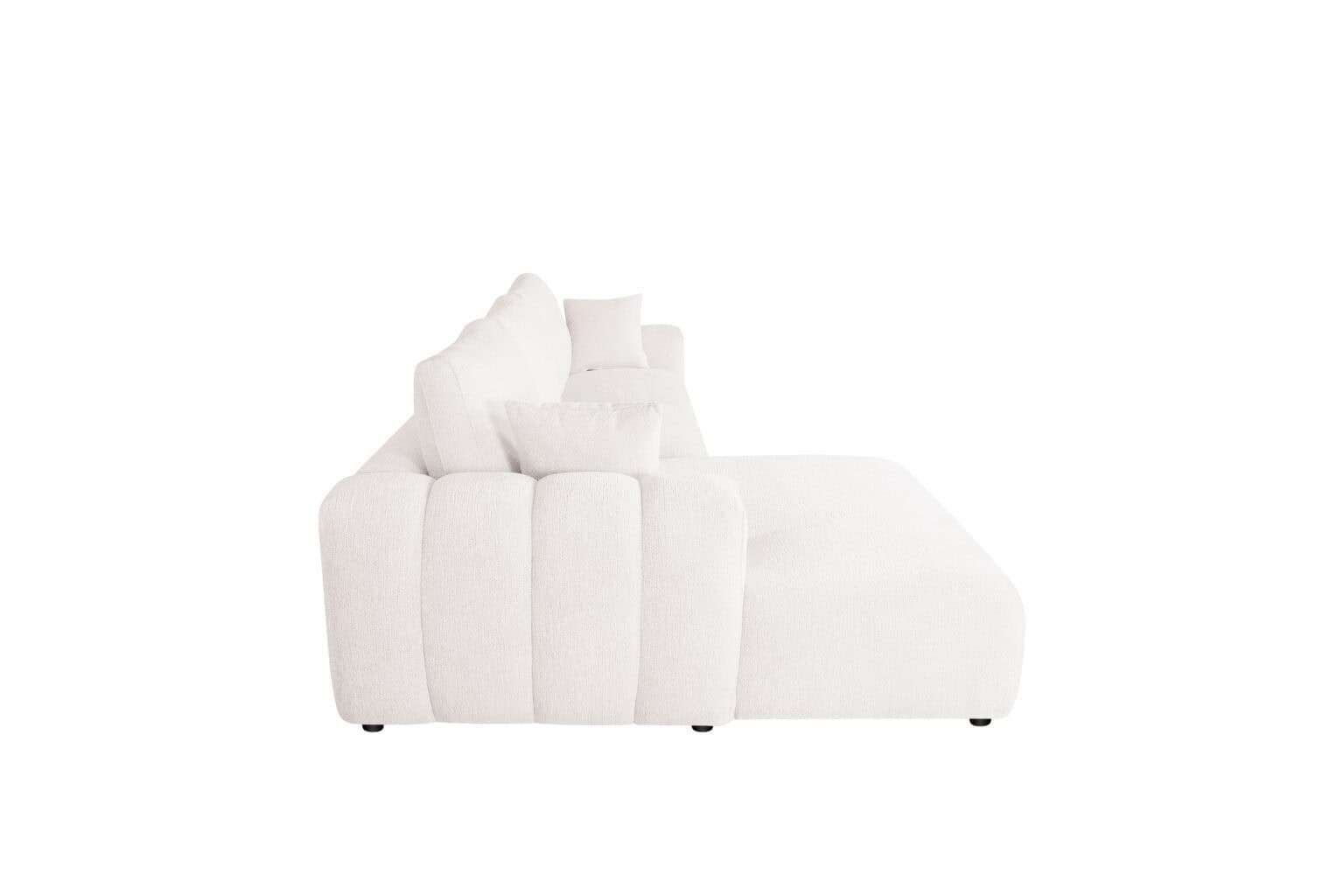 Loaf Chenille Fabric Corner Sofa Cream